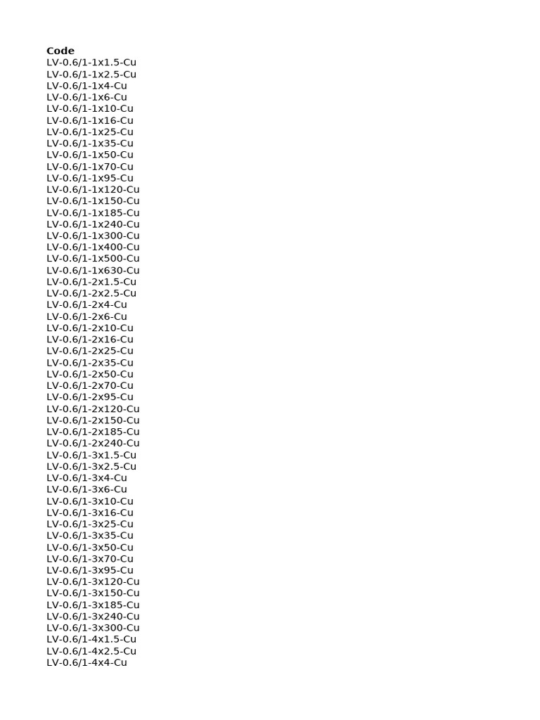 Cable MTO Template | PDF