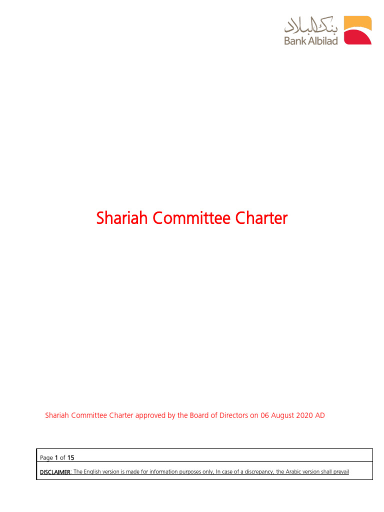 Shariah Committee Charter - EN | PDF