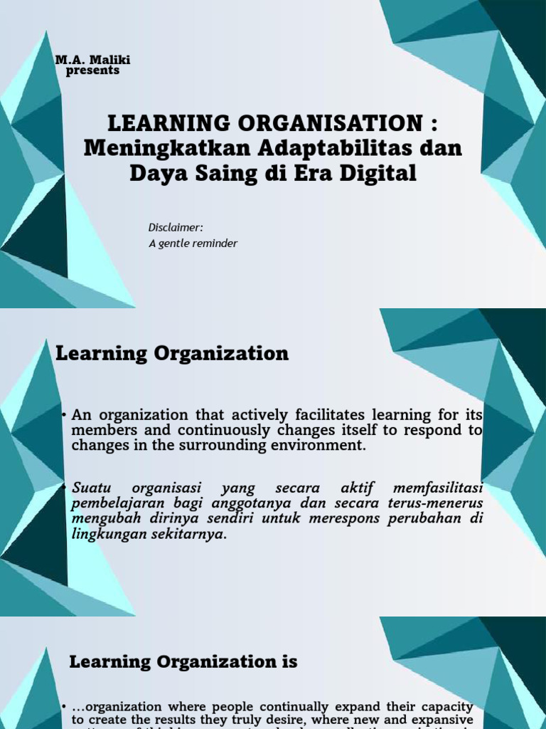 LEARNING ORGANISATION-Maliki-LAN | PDF
