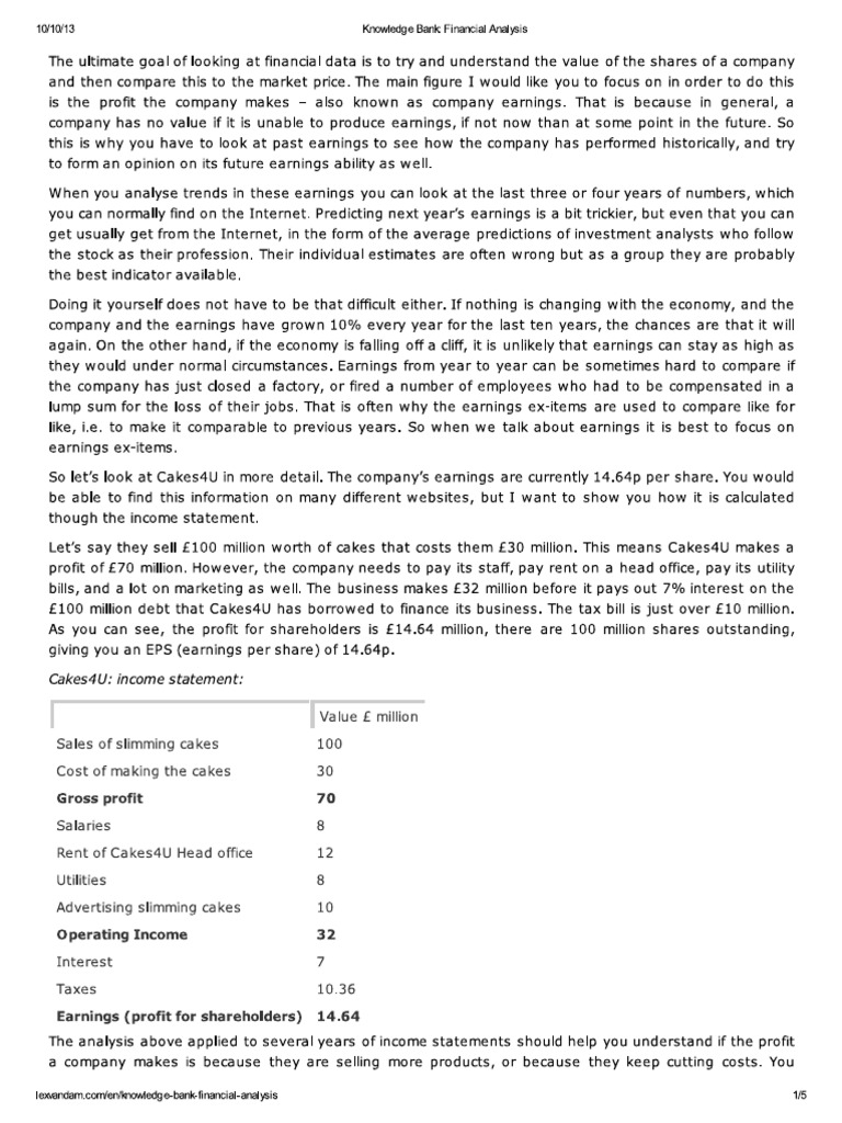 Financial Analysis | PDF