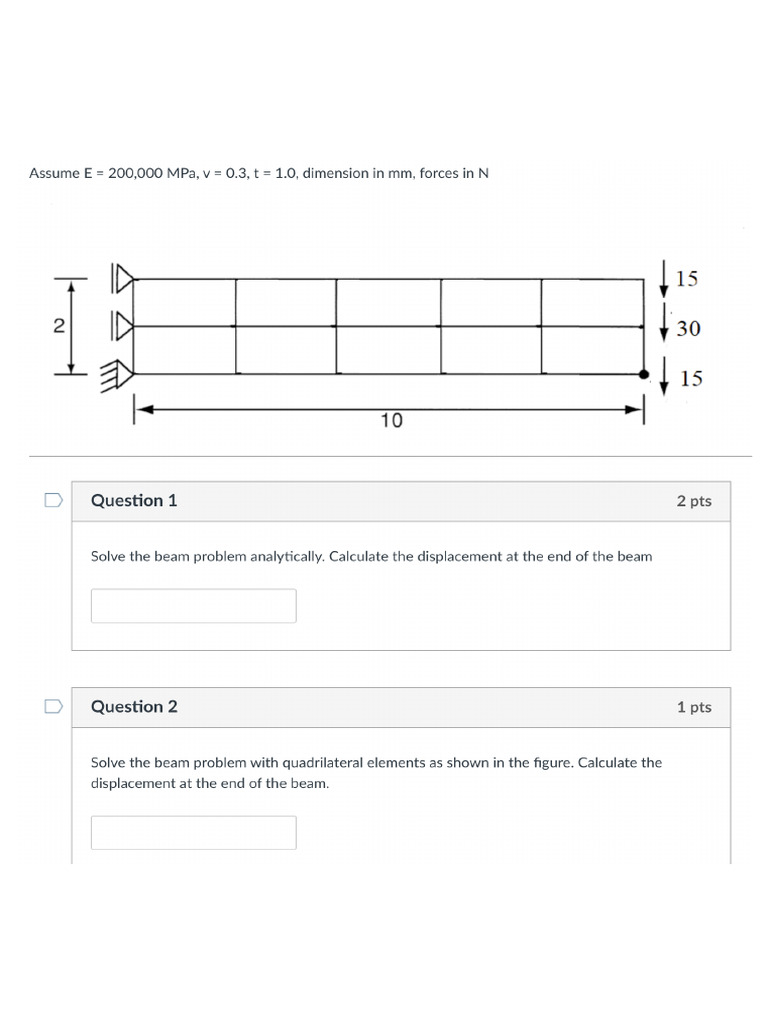 Beam 2D Triangle Vs 2 Quad | PDF