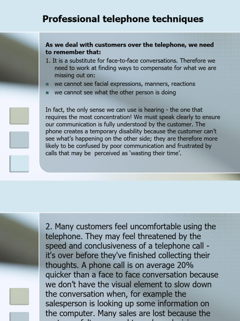 Telephone Sales Skills Course 3 | PDF