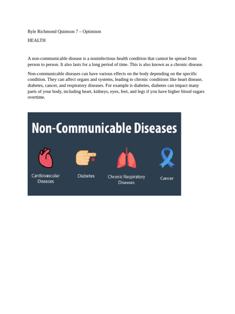 Non-Communicable Disease PT 1 | PDF
