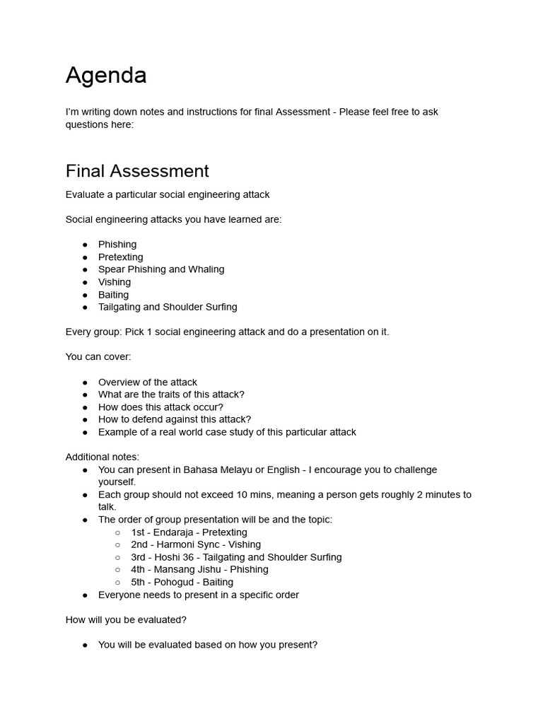Final Assessment - Guidelines | PDF