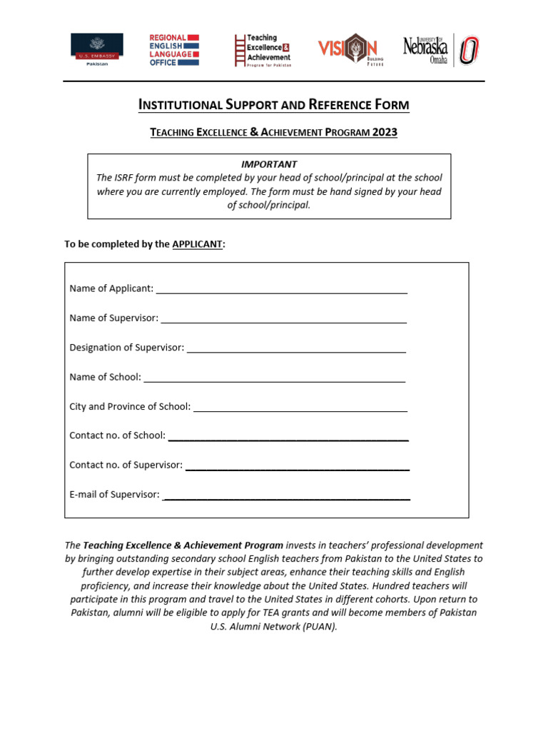 ISRF Form | PDF