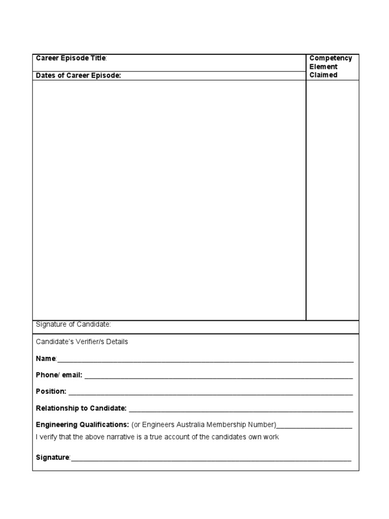 Career Episode Report Template | PDF | Business