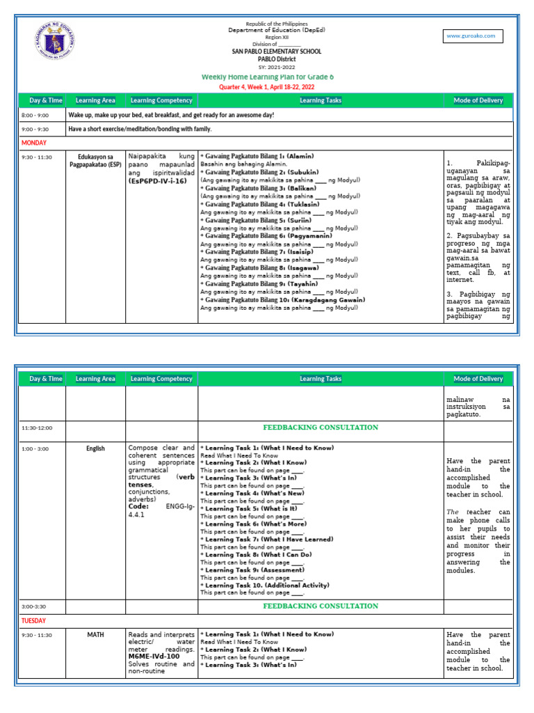 WHLP Grade 6 Q4 W3 | PDF | Learning | Behavior Modification
