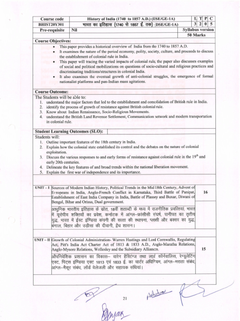 History. III Year Syllabus PDF | PDF