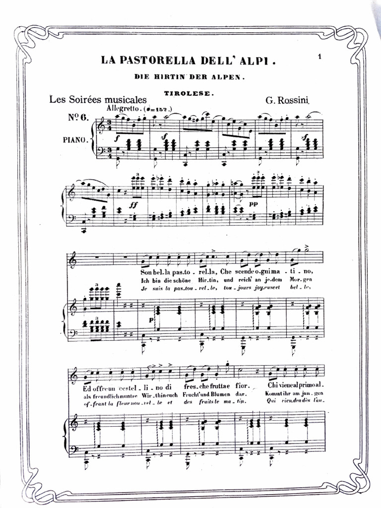 La Pastorella Dell'Alpi, Rossini | PDF