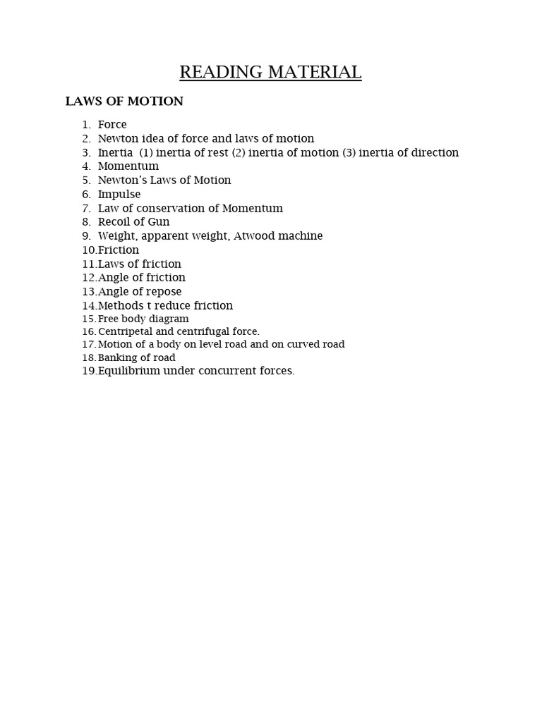 Laws of Motion Chaper 5 | PDF