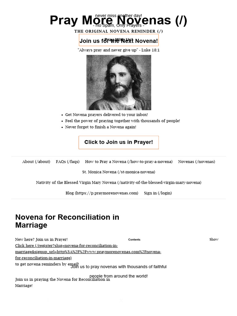 Novena For Reconciliation in Marriage - Pray More Novenas - Novena Prayers & Catholic Devotion | PDF