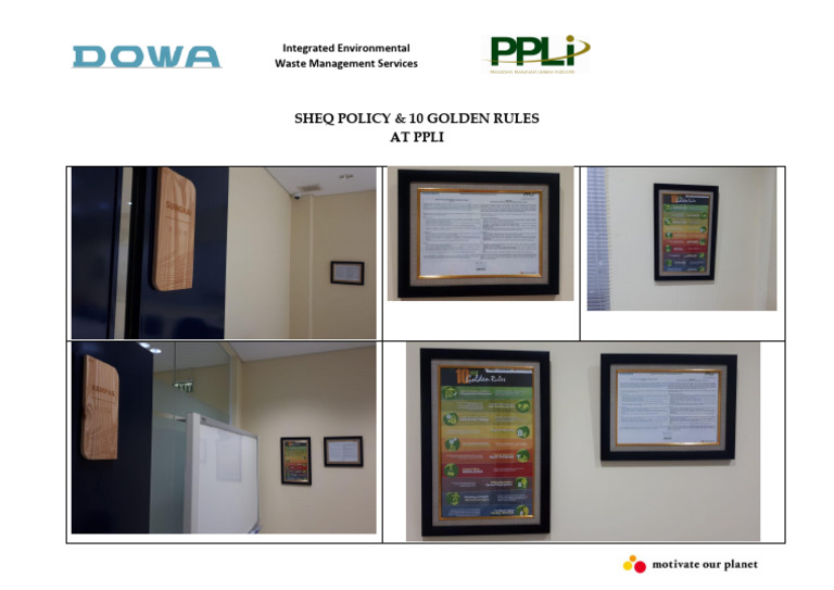 SHEQ Policy & 10 Golden Rules Socialization | PDF