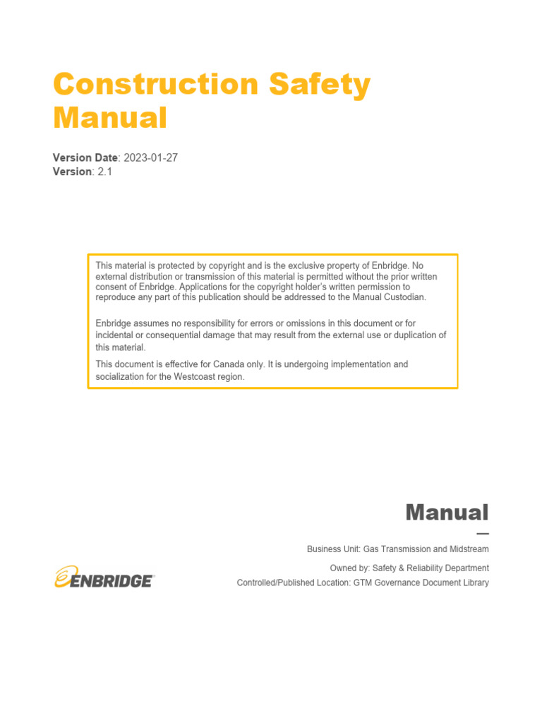 GTM Construction Safety Manual | PDF