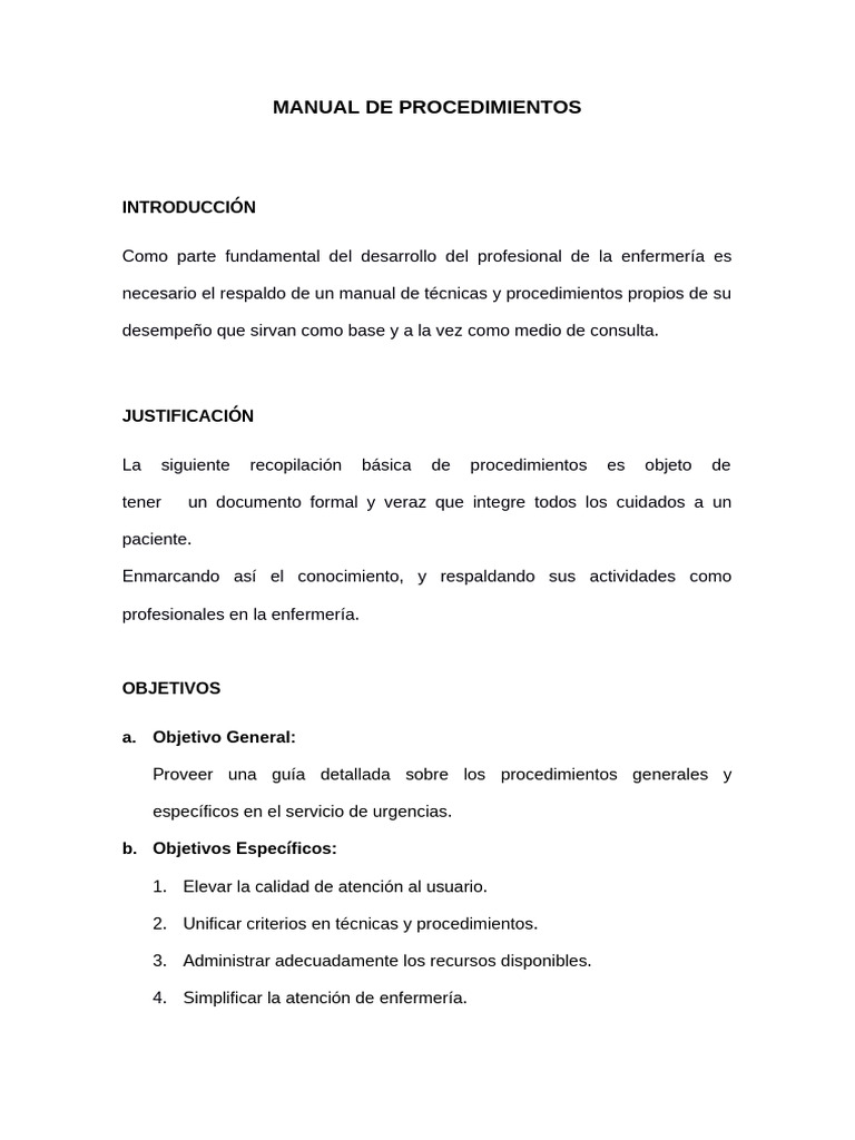 MANUAL DE PROCEDIMIENTOS | PDF