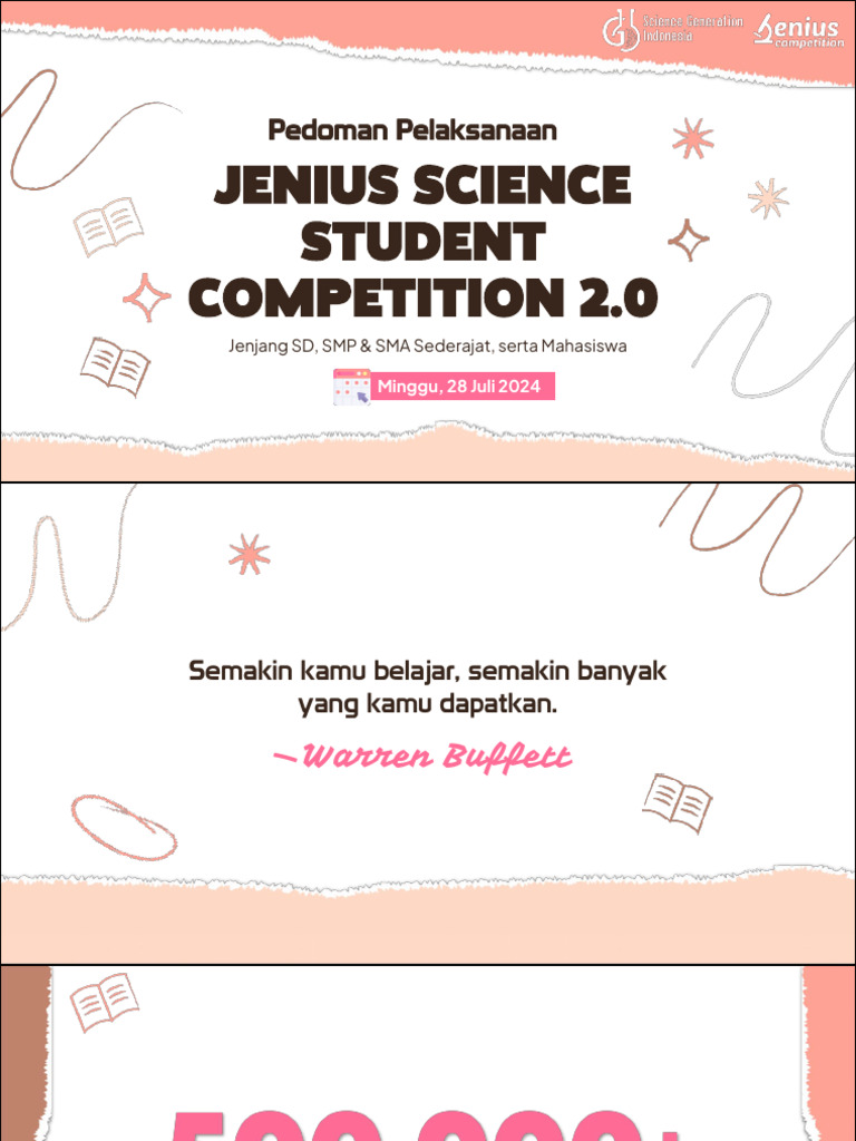 Juknis Jenius (Jenius Science Student Competition 2.0) | PDF