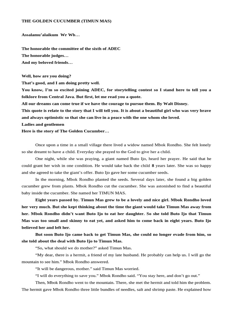 The Golden Cucumber-Adec 2024 | PDF