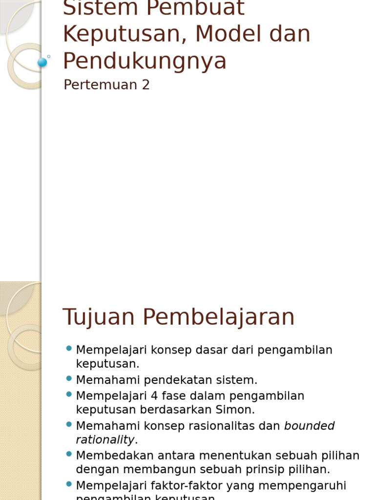 PERTEMUAN 2 - Sistem Penunjang Keputusan | PDF