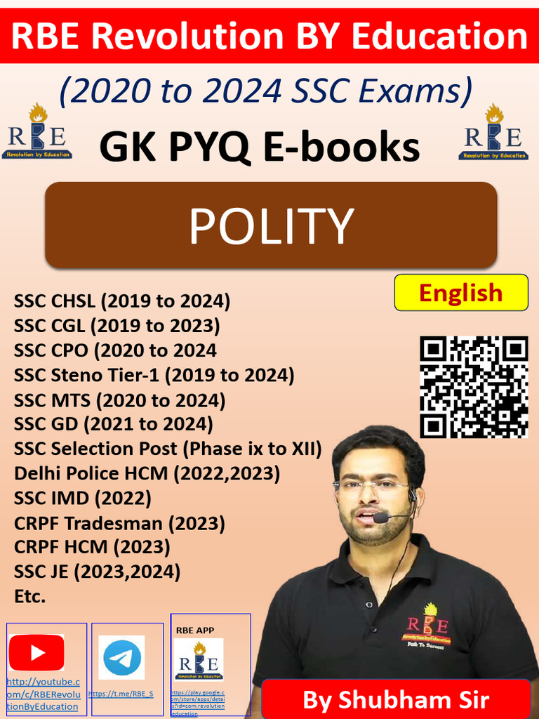 7) POLITY (2020 To Sept 2024) PYQ Ebook - RBE - Compressed | PDF | Constitution | Government