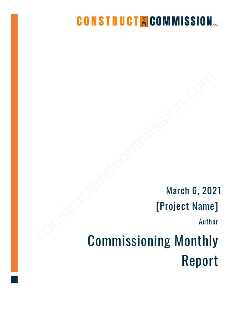 015 Commissioning Monthly Report Template | PDF