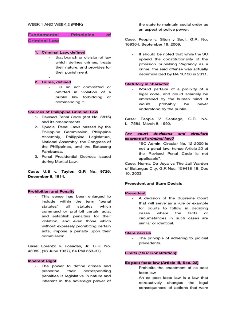 CRIMINAL LAW 1 (MIDTERMS) | PDF