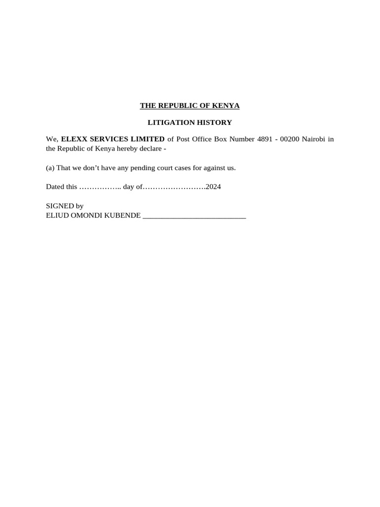 Litigation History Elexx Services Ltd2023 | PDF