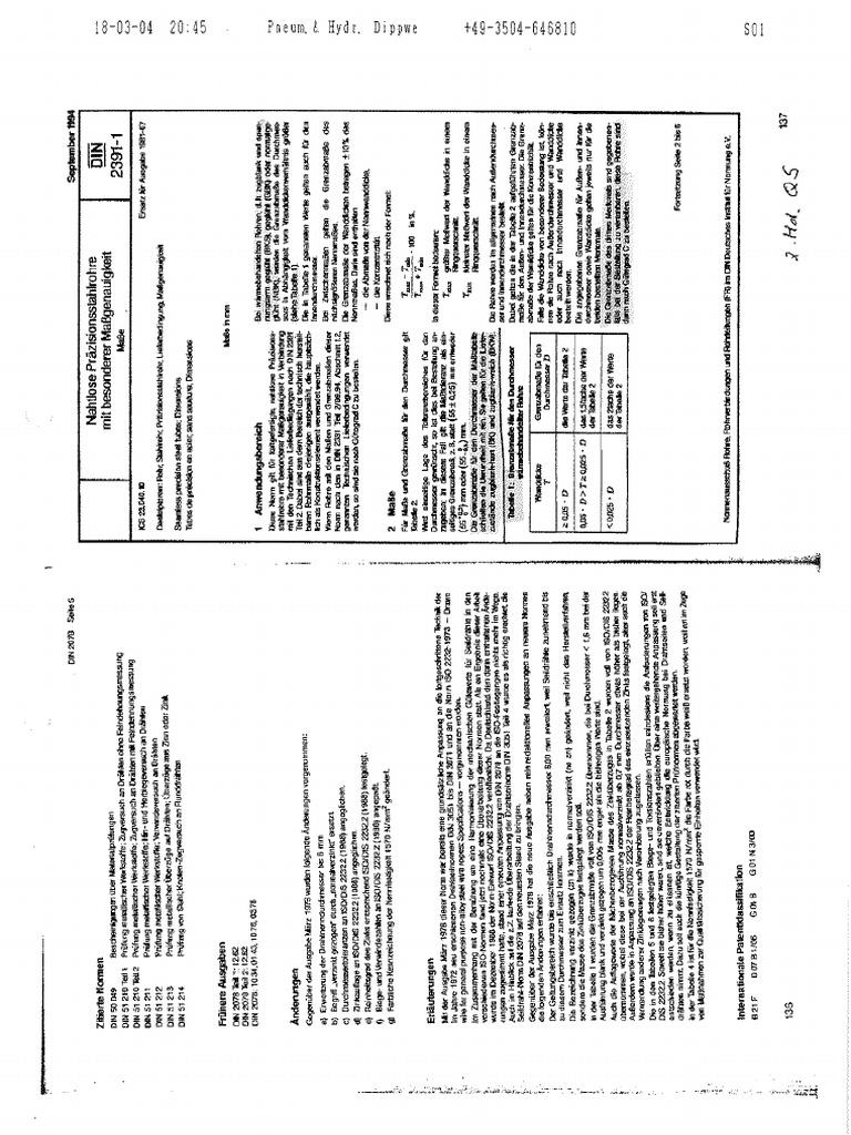 DIN 2391-1 Nahtlose Präzisionsstahlrohre Mit Besonderer Maßgenauigkeit ...