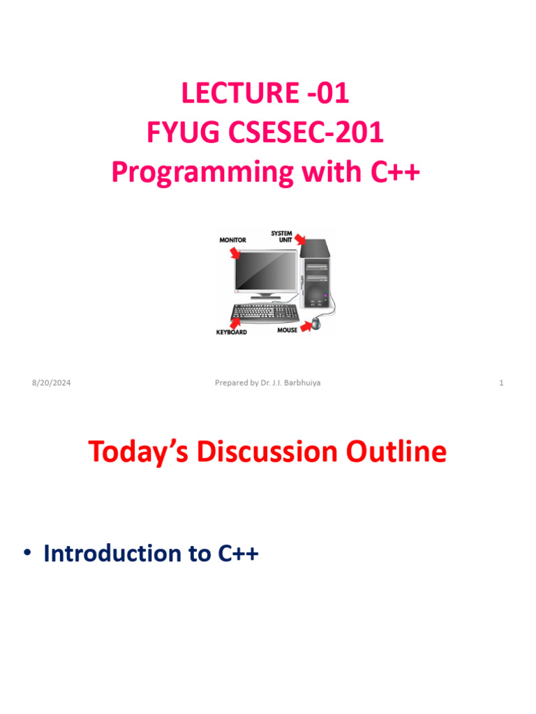 Lecture 01 FYUG 3rd SEM | PDF