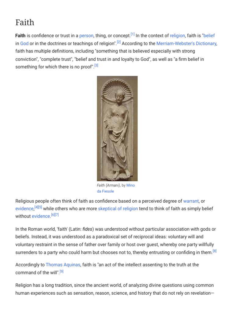 Faith - Wikipedia | PDF