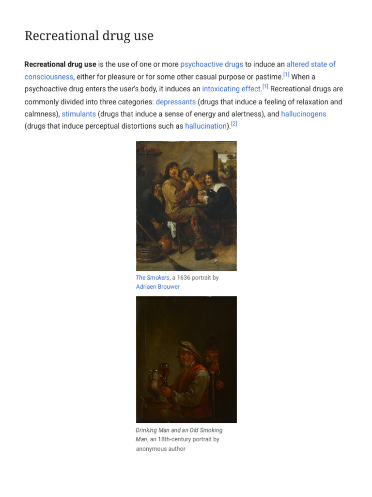 Recreational Drug Use - Wikipedia | PDF