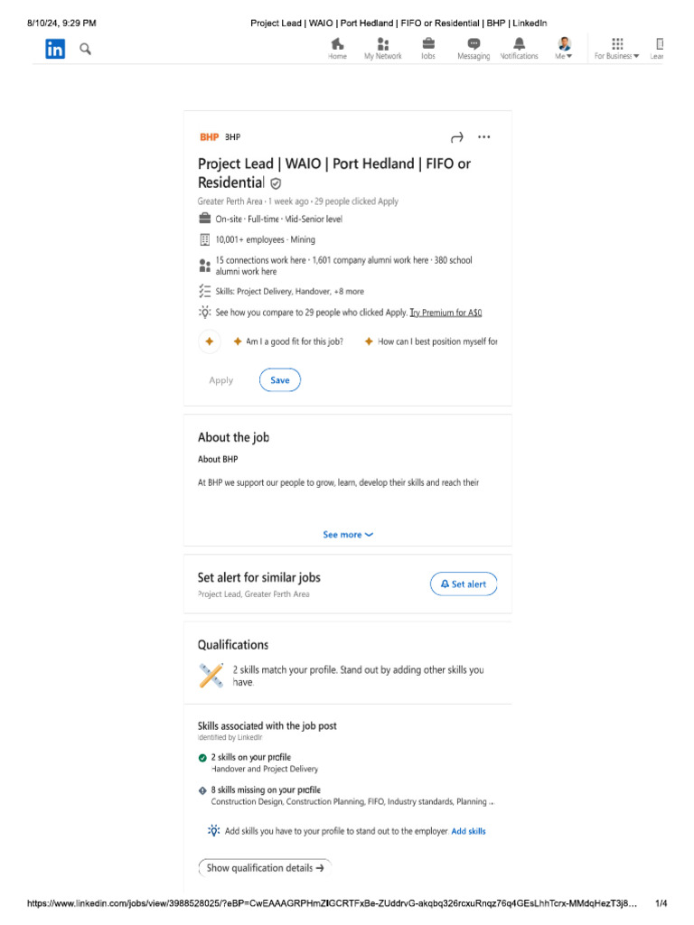 BHP - Project Lead | PDF