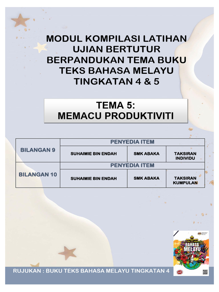 Modul Kompilasi Latihan Ujian Bertutur Berpandukan Tema Buku Teks ...