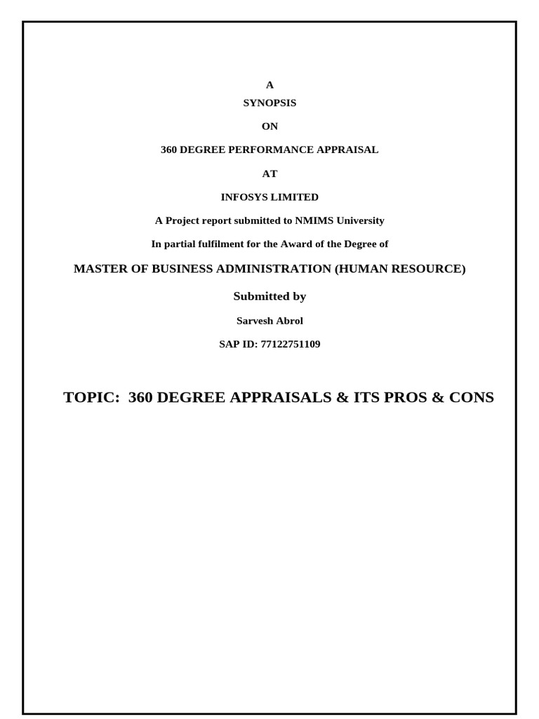 360 Degree Performance Appraisl at Infosys | PDF