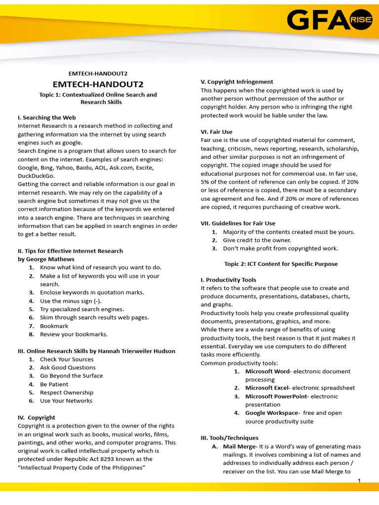 Emtech Handout2 | PDF