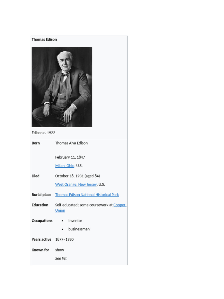 Thomas Edison | PDF