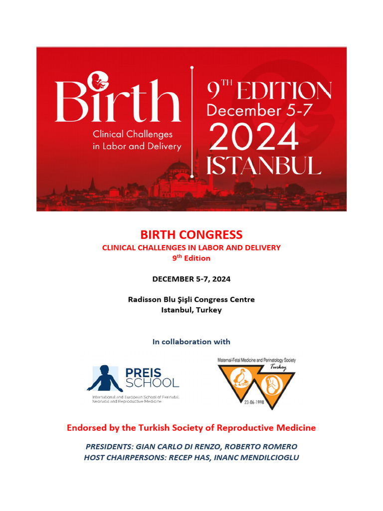 Scientific Programme Birth Istanbul Dec 2024 | PDF