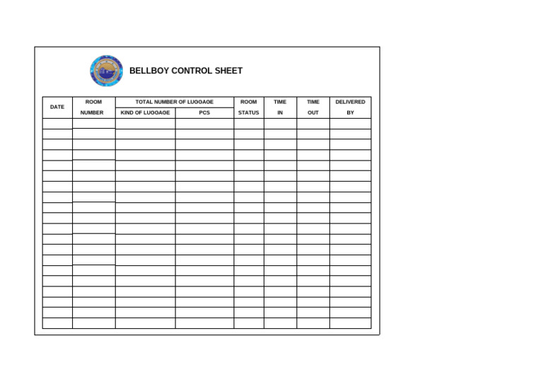 Bell Boy Control Sheet | PDF