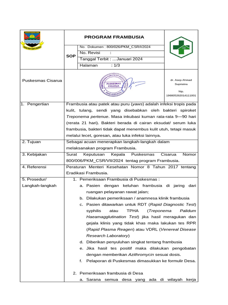 Sop Frambusia | PDF
