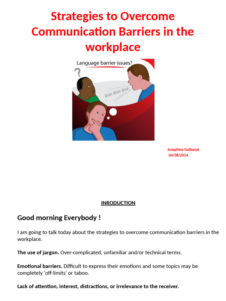Strategies To Overcome Communication Bar | PDF