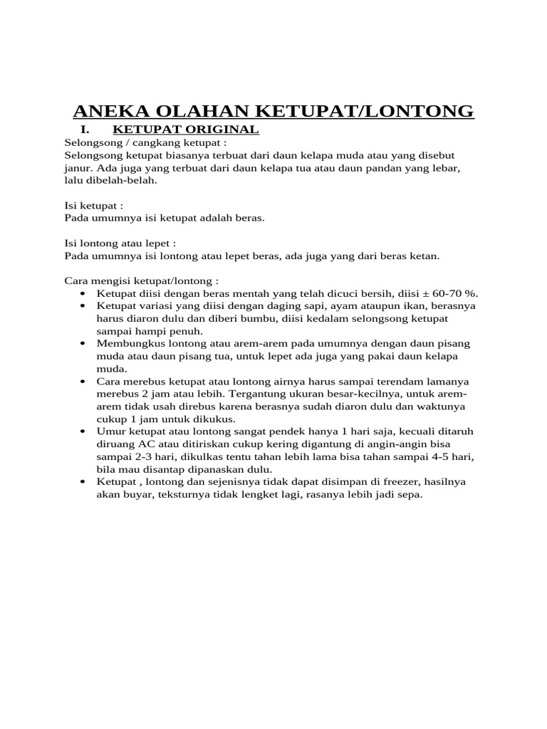 Aneka Olahan Ketupat | PDF