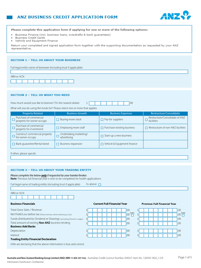 Business Credit Application | PDF