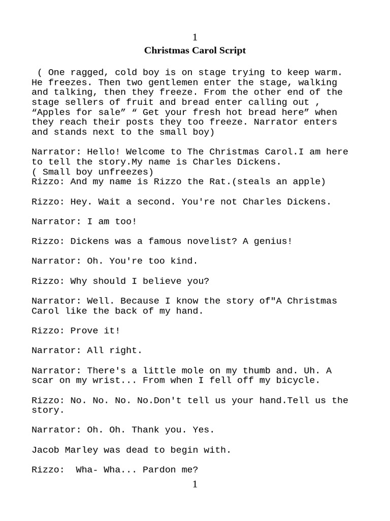 Muppet Christmas Carol Script Word | PDF