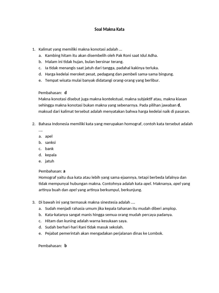 Soal Makna Kata | PDF