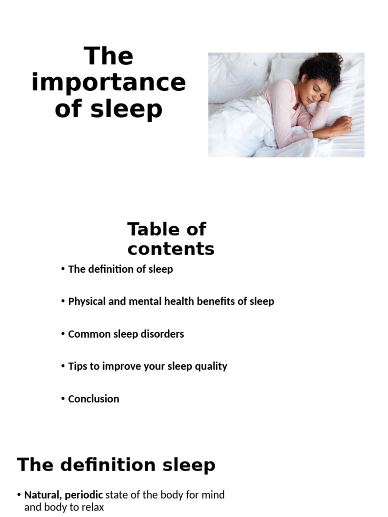 The Importance of Sleep | PDF