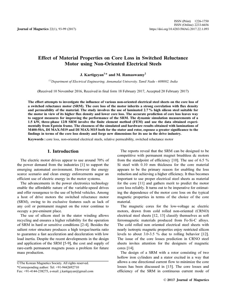 Core Losses in Electricakl Grade Steel | PDF