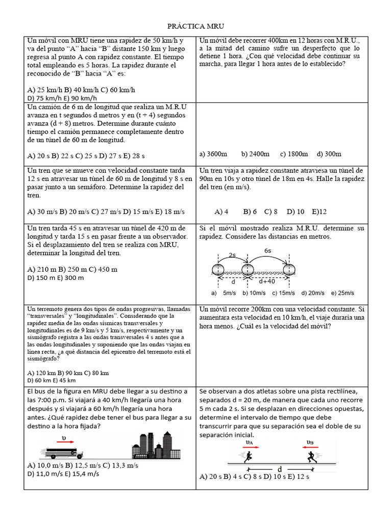 Práctica Extra Mru | PDF