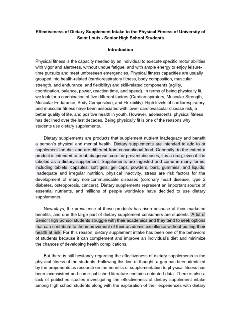 Dietary Supplements Introduction New | PDF