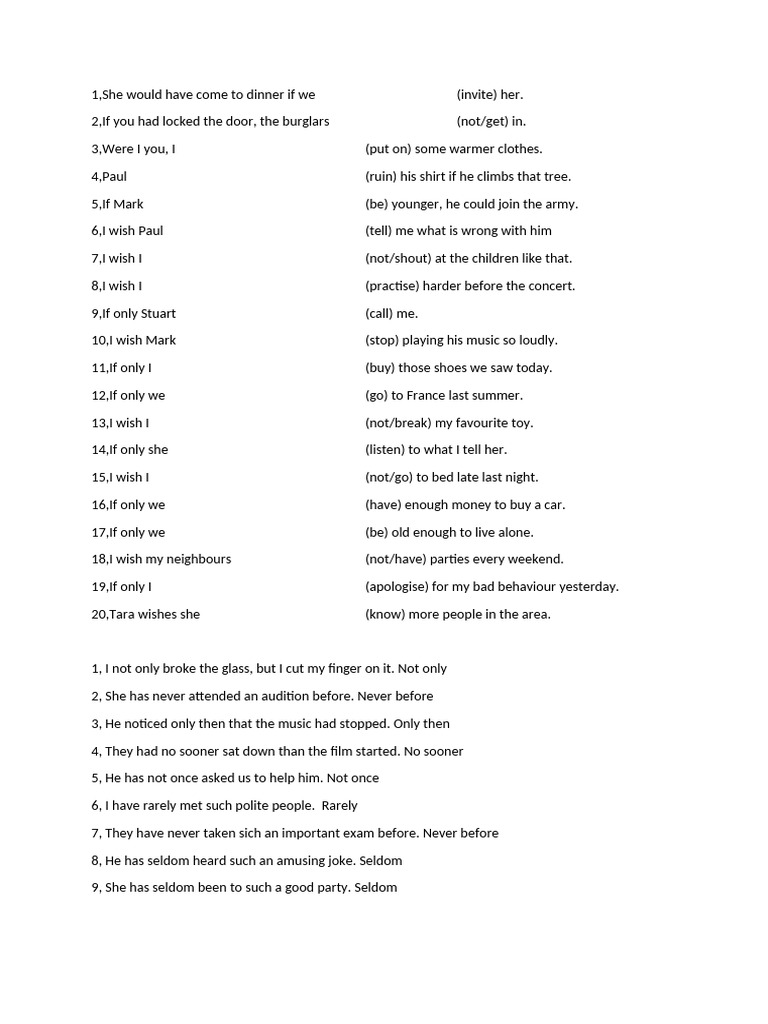 Inversion, Conditionals | PDF