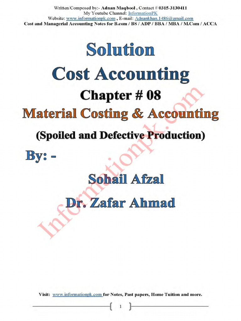 Spoiled and Defective Production | PDF