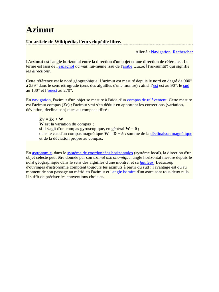 Azimut | PDF