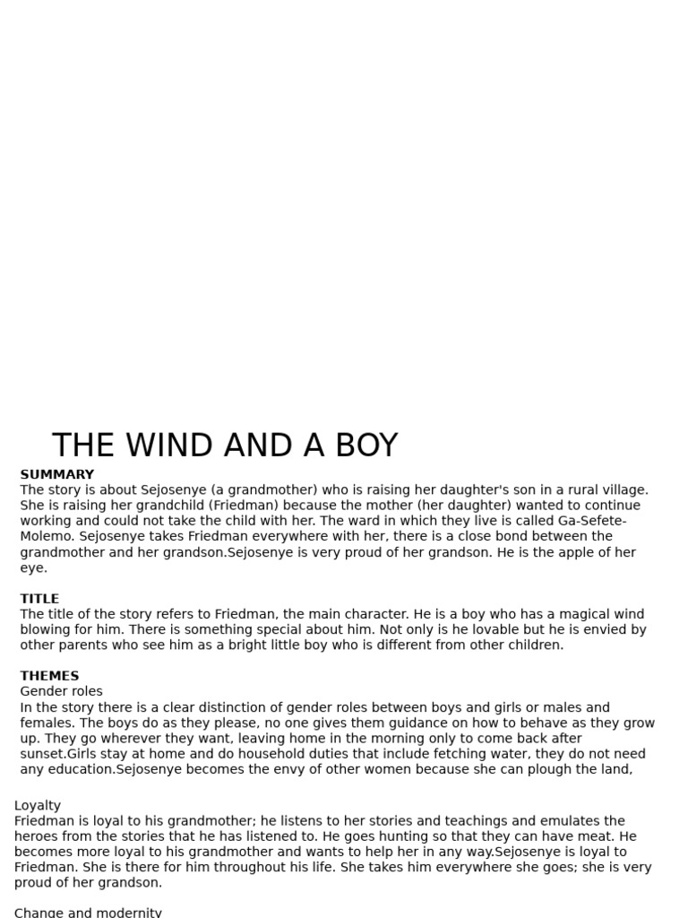 The Wind and A Boy | PDF